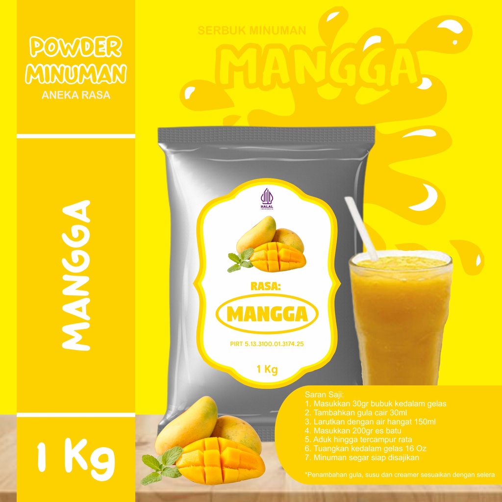 Jual Bubuk Serbuk Minuman 1kg Rasa Mangga Bubuk Minuman Kekinian ...