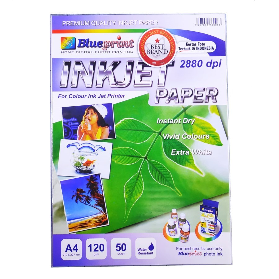 Jual Inkjet Paper A4 120gsm isi 50 lembar Kertas Blueprint | Shopee ...