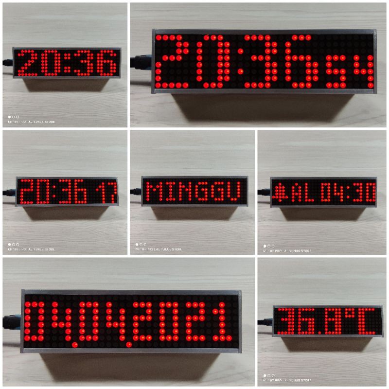Jual Mini Clock Led Matrix 32x8 | Jam Minimalis Keren Bluetooth ...