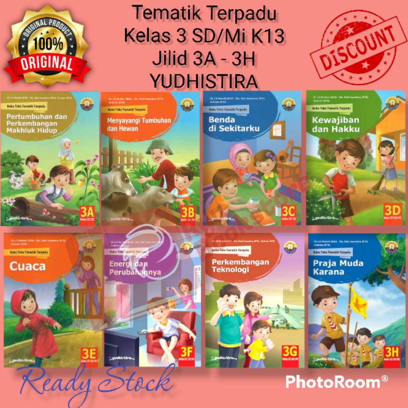 Jual Buku Tematik Terpadu Kelas 3 SD/Mi K13 Jilid 3A - 3H Yudhistira ...