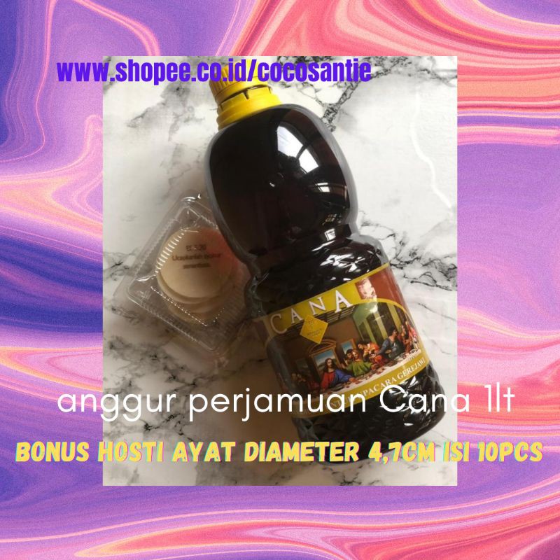 Jual Anggur Perjamuan Botol Cana 1 liter (Bonus Hosti Ayat uk.4,7cm ...