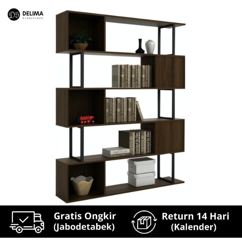 Jual Unit Rak Buku Display Rak Lemari Pajangan, Sekat Ruangan - Dark ...