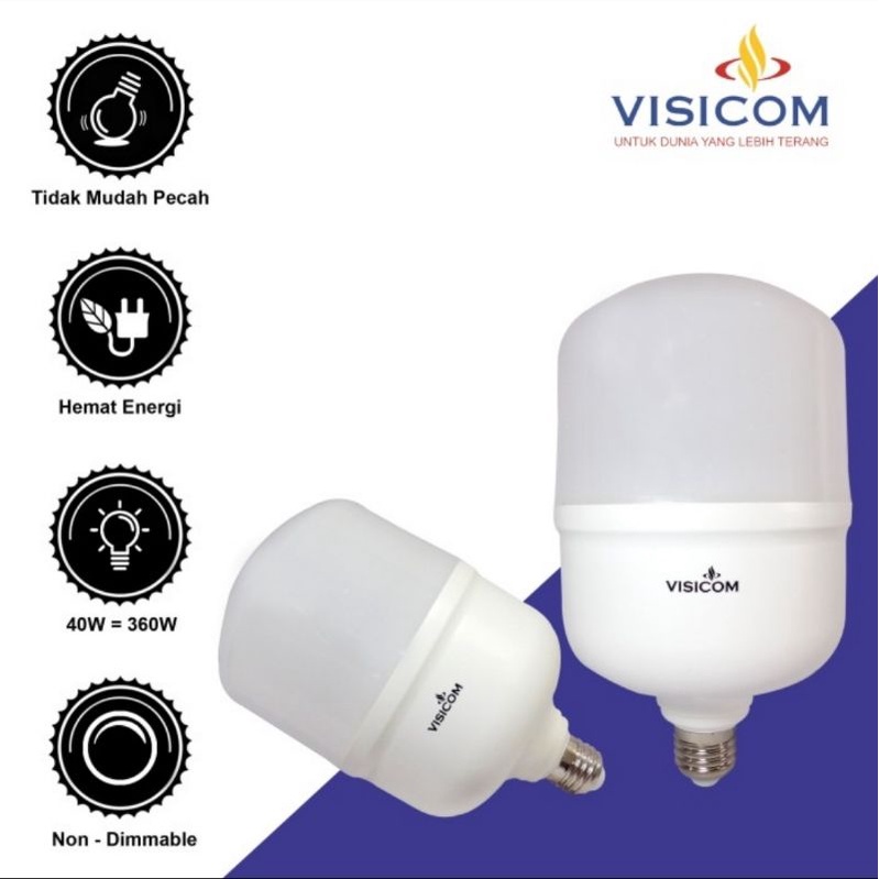 Jual LAMPU LED BULB KAPSUL 40WAT 40WATT VISICOM HB JUMBO | Shopee Indonesia