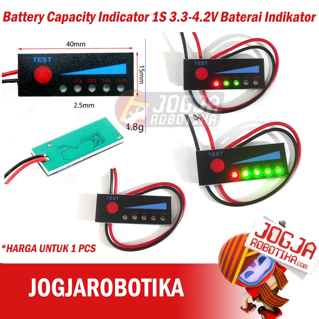 Jual Battery Capacity Indicator 1S 3.3-4.2V Baterai Indikator | Shopee ...