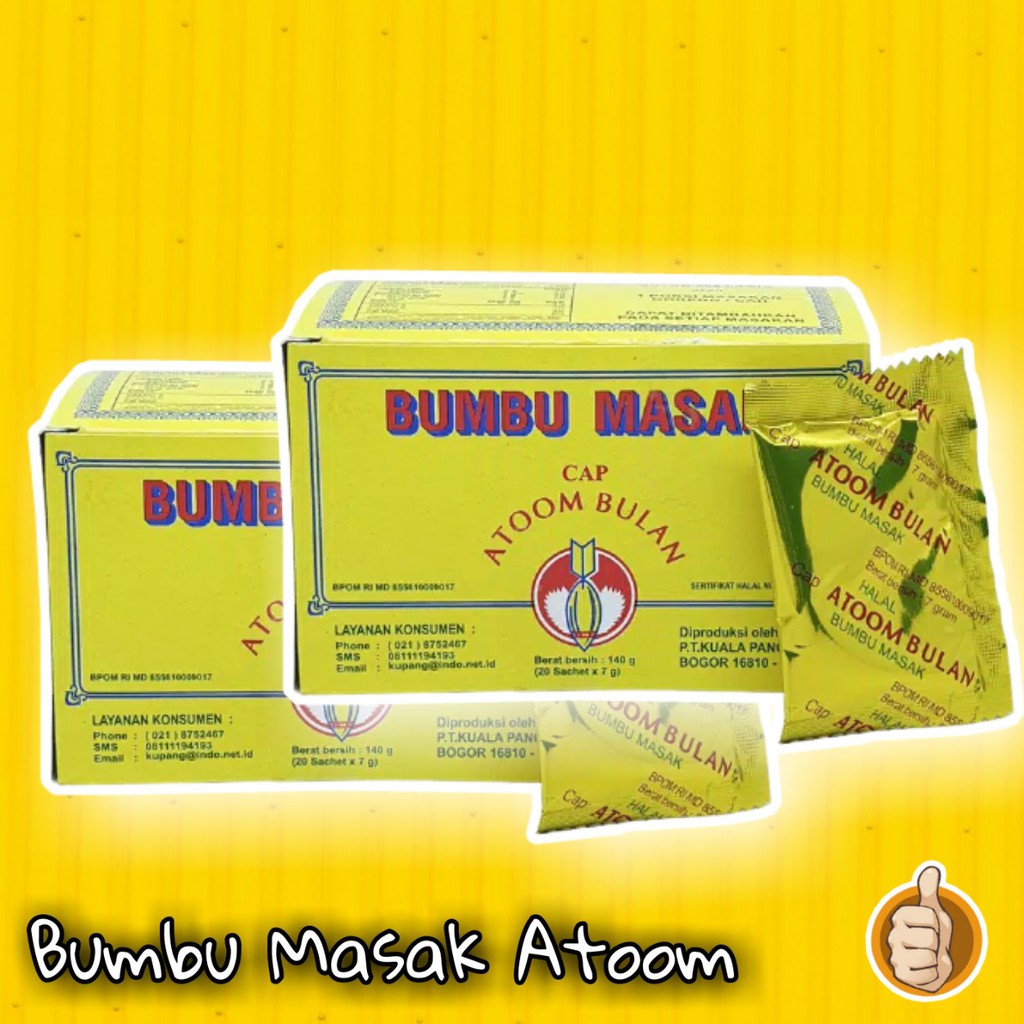 Jual Bumbu Masak Cap Atom / Atoom Bulan (7 gr x 2o sachet) | Shopee ...