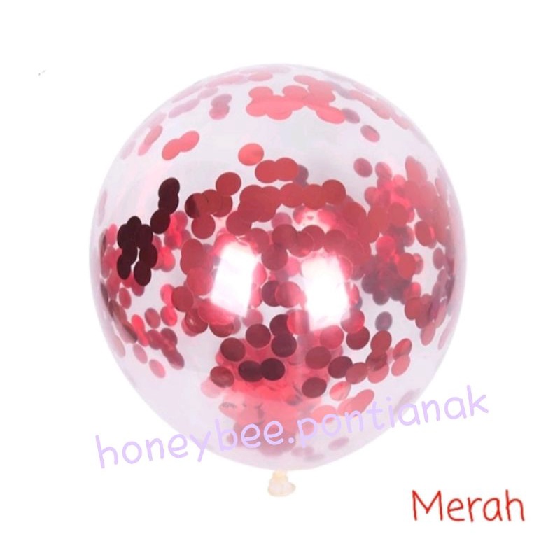 Jual Balon Latex Transparan Isi Confetti 12inch (5pcs) | Shopee Indonesia