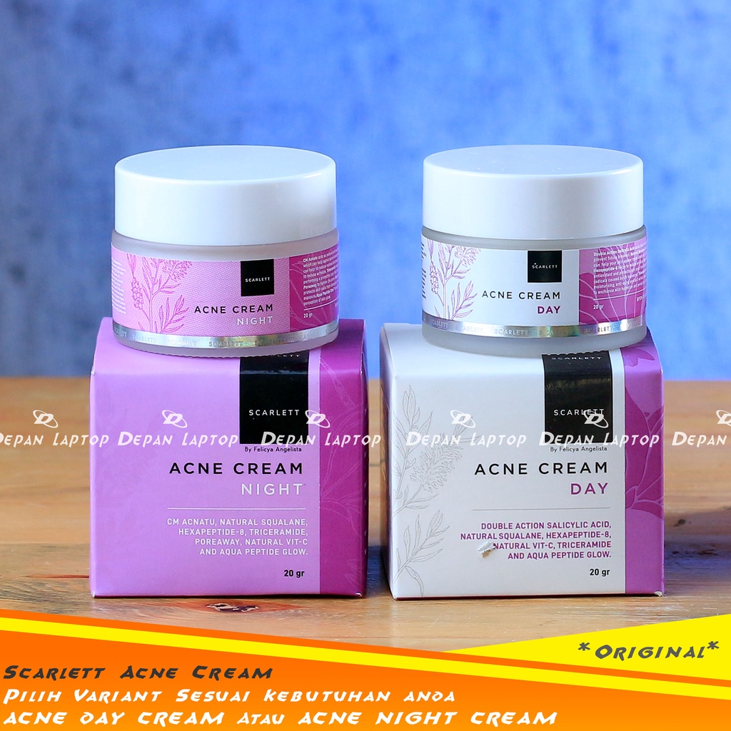 Jual ORIGINAL Scarlett Whitening ACNE Day dan NIGHT Cream pelembab krim ...