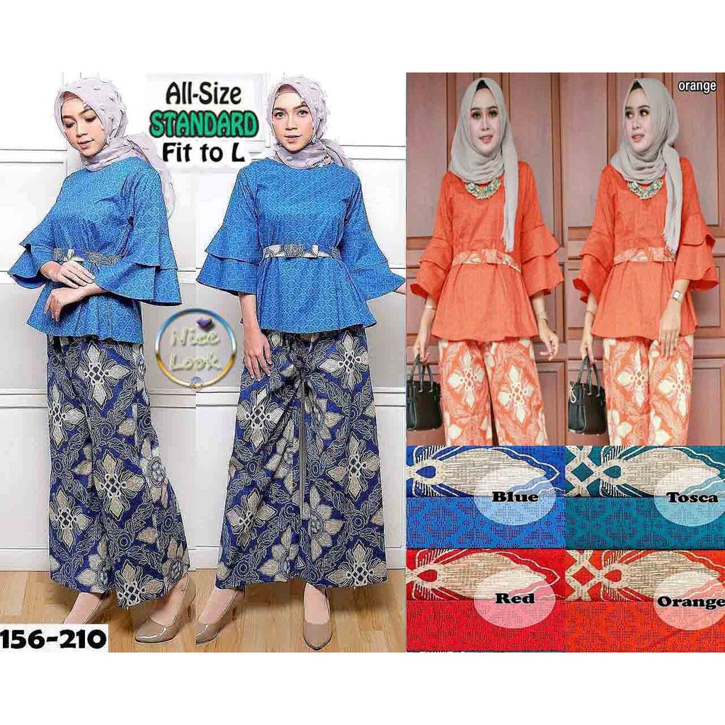Jual SETELAN KULOT SY - 156-210 SETELAN KULOT PANJANG BATIK MODERN ALL ...