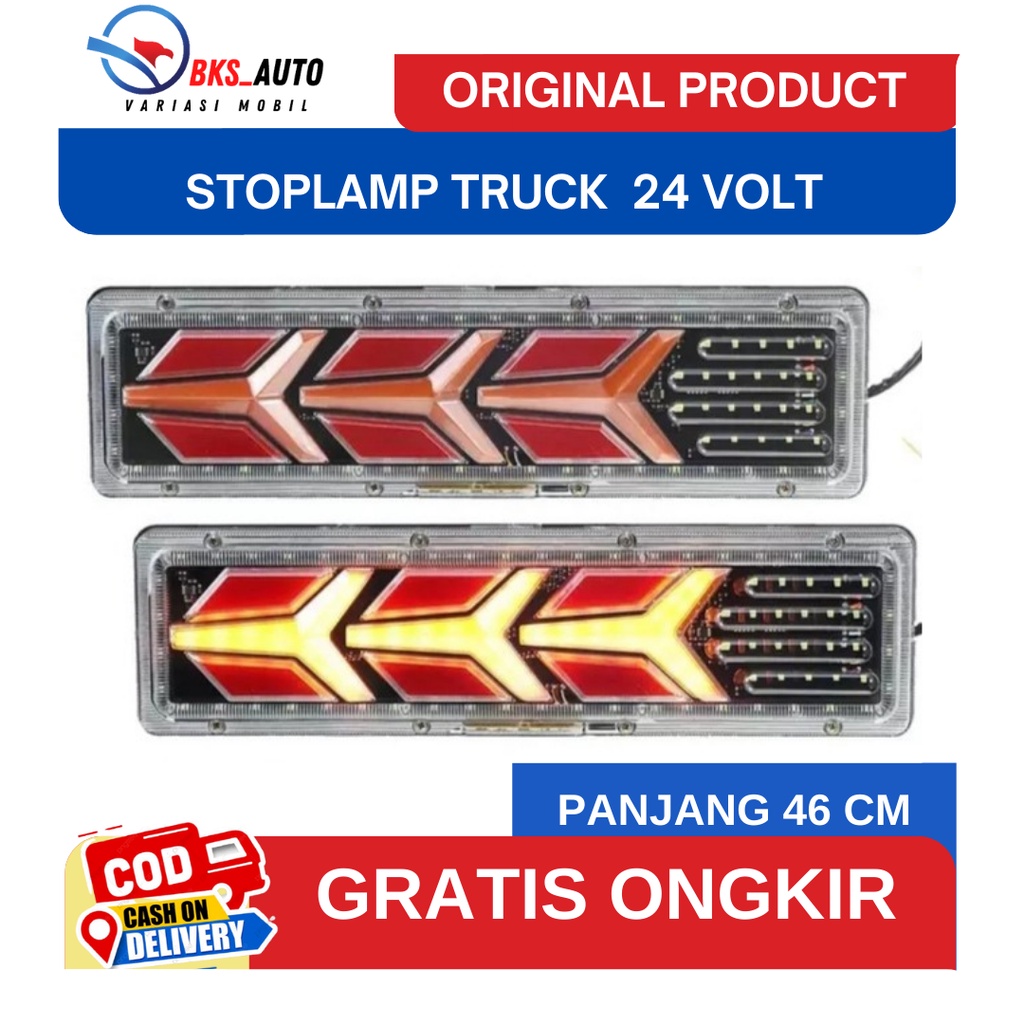 Jual Lampu Variasi Led Mobil Truk Stoplamp Sein rem Panah 46 cm Voltase ...