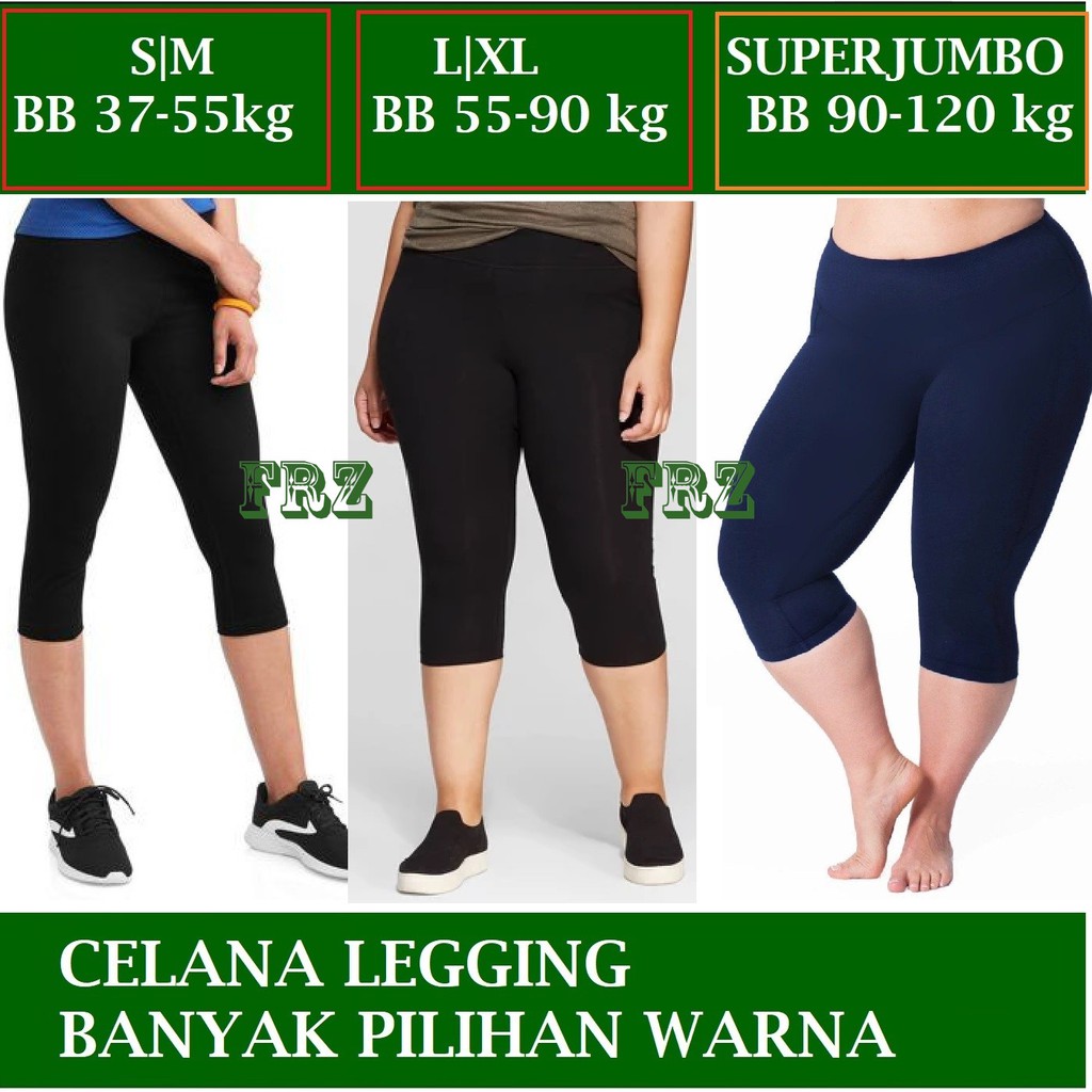 Jual Celana Lejing Legging Pendek Jumbo dan Semua Ukuran Ada Leging Olahraga Sport Senam Wanita ...