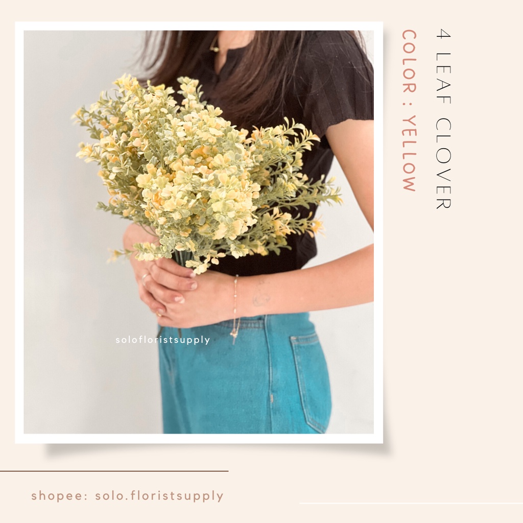 Jual FOUR LEAF CLOVER Daun Rumput Clover x54 / Lucky Grass LUCKY LEAF ...