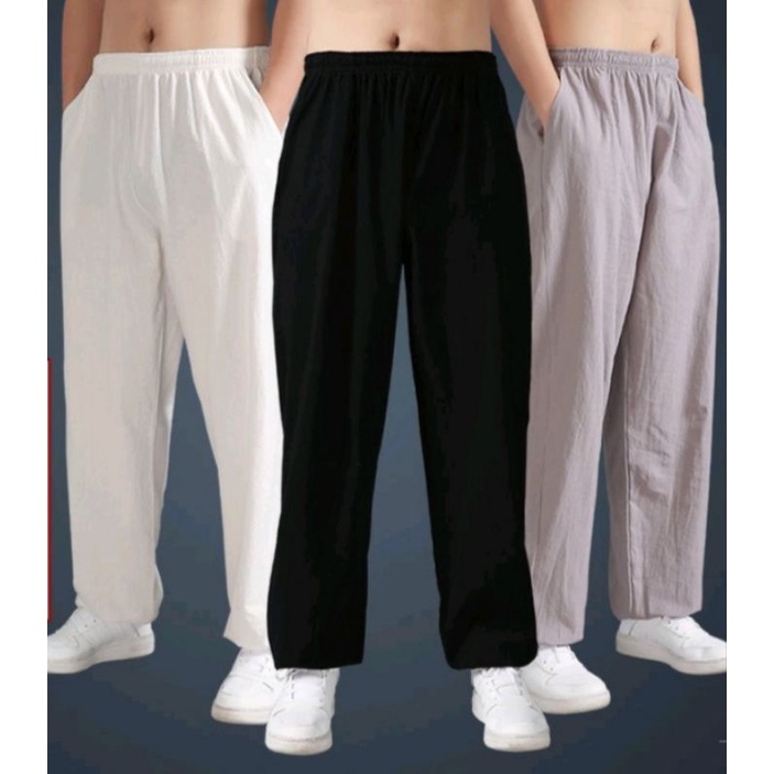 Jual celana longgar pria Katon linen elegan | Shopee Indonesia