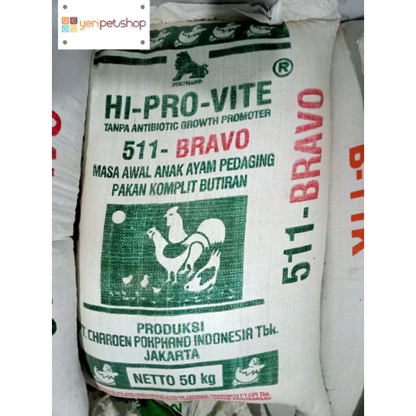 Jual Pur Ayam 511 Bravo Pakan Ayam Hi Pro Vite Charoen Pokphand Repack ...