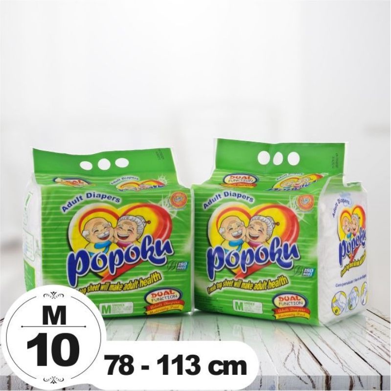 Jual POPOKU Popok Dewasa Tipe Perekat (POPOKU Adult) Size M isi 10pcs | Shopee Indonesia