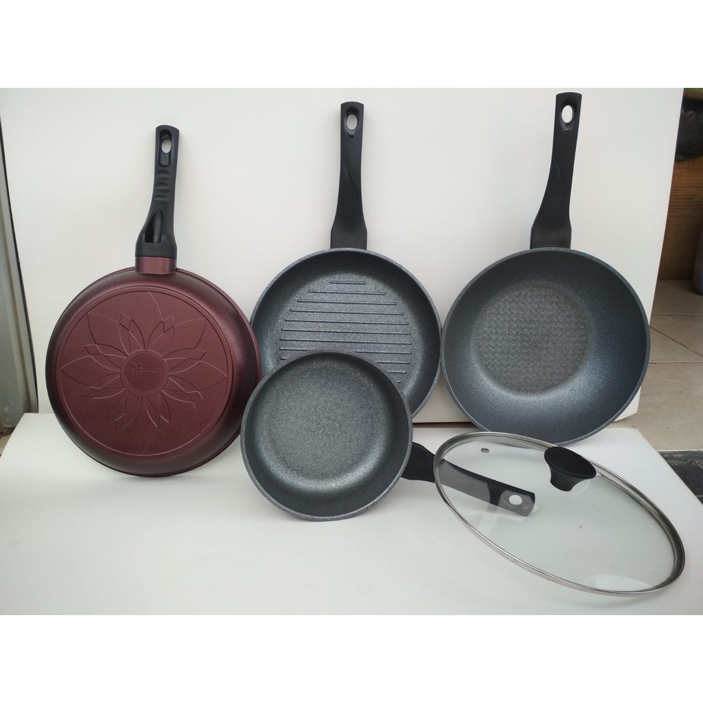 Jual Ecoramic frying pan set (second) | Shopee Indonesia