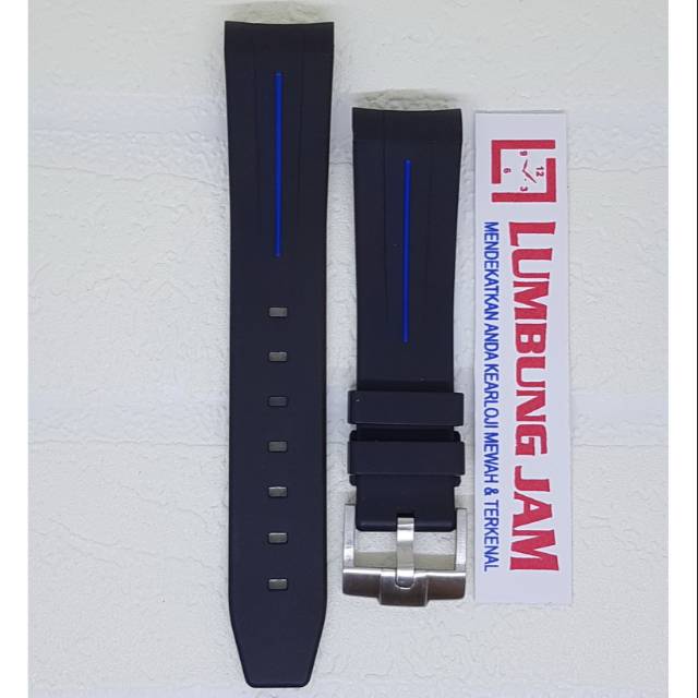 Jual ROLEX RUBBER B BLUE LINE STRAP 20mm | Shopee Indonesia