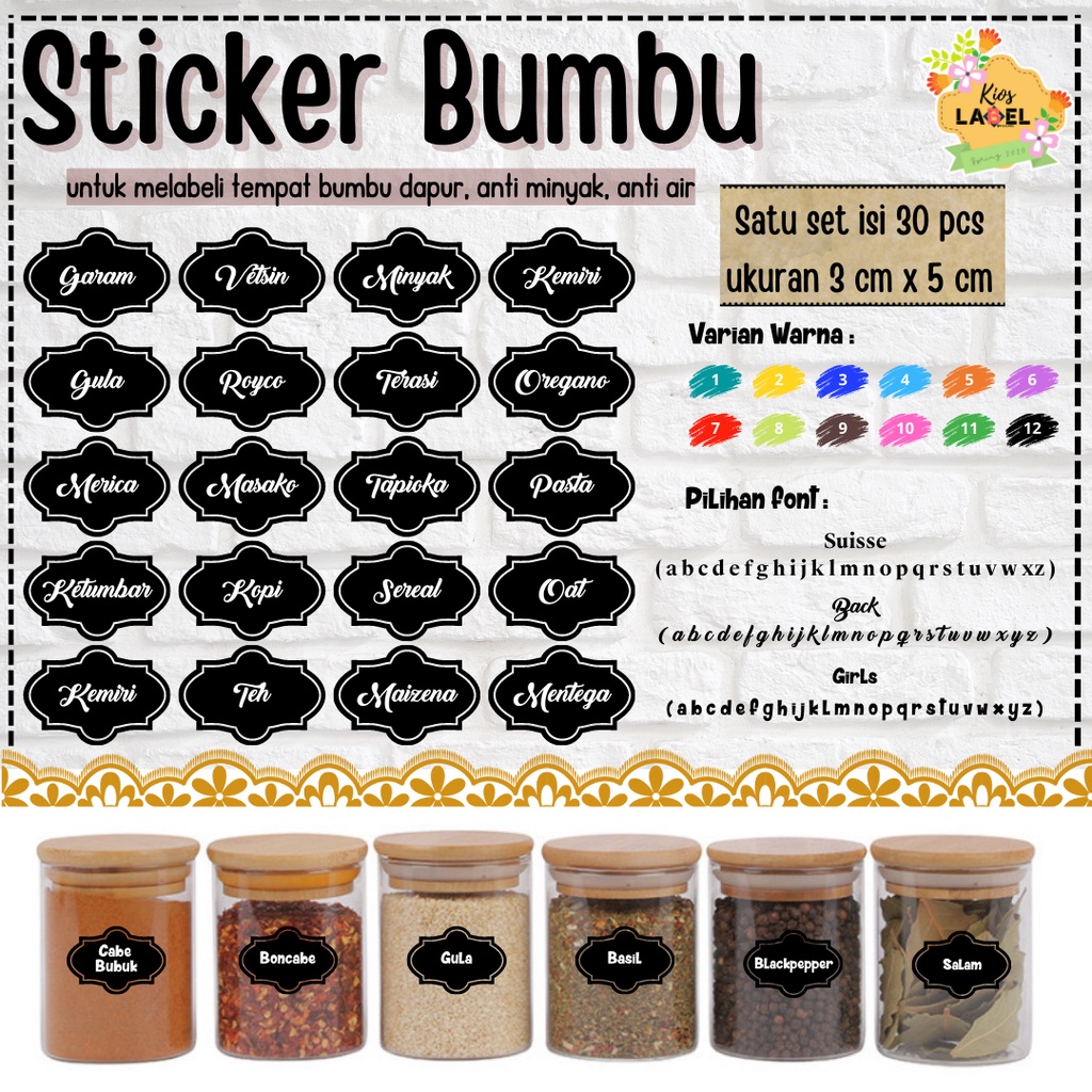 Jual Stiker Bumbu Dapur | Shopee Indonesia