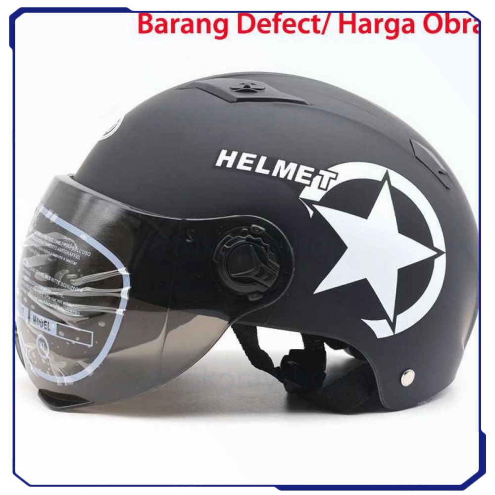 Jual Helm Sepeda Skuter Elektrik Half Face Visor (OBRAL/DEFECT ...