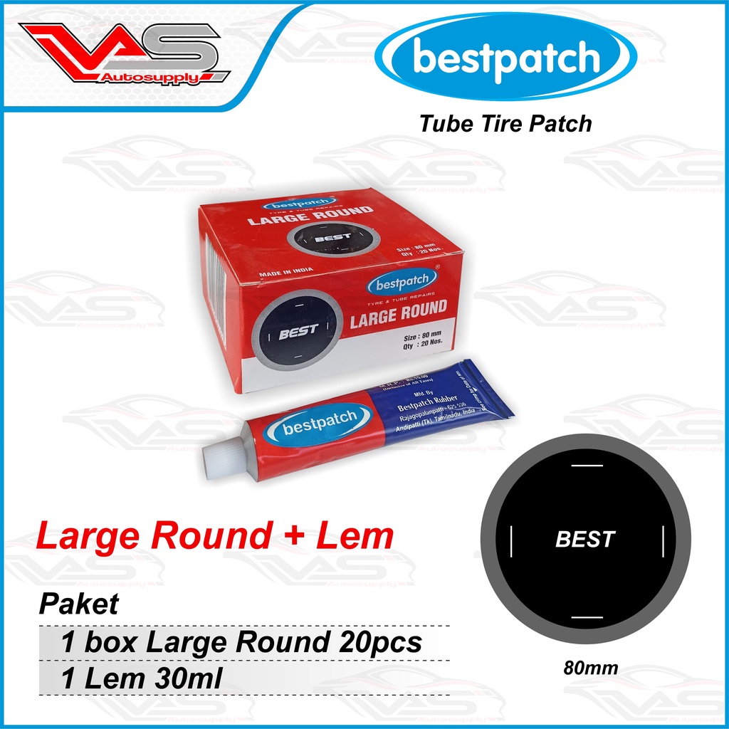 Jual Paket Tambal Ban Bestpatch Karet Tambal Ban Dalam & Lem 30ml ...
