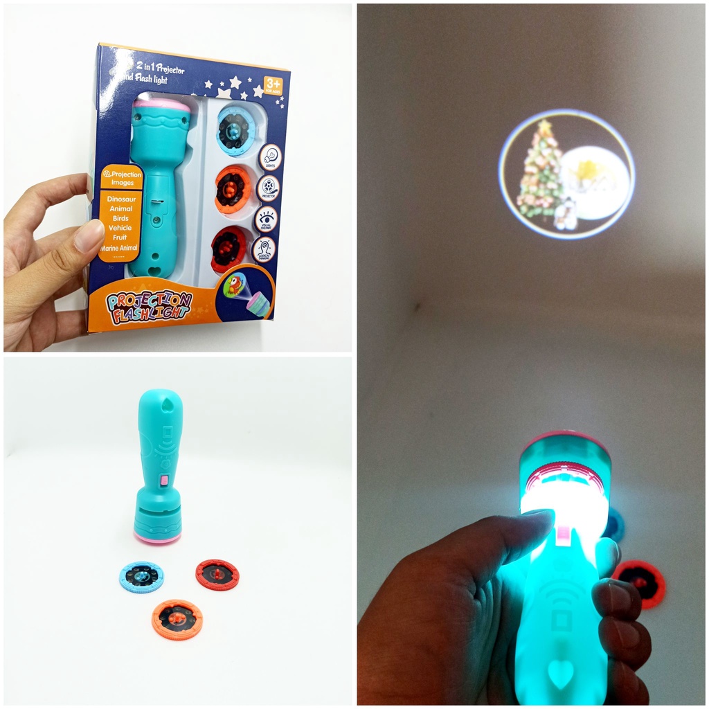 Jual Projection flashlight Lampu Senter Flashlight Bergambar Karakter ...
