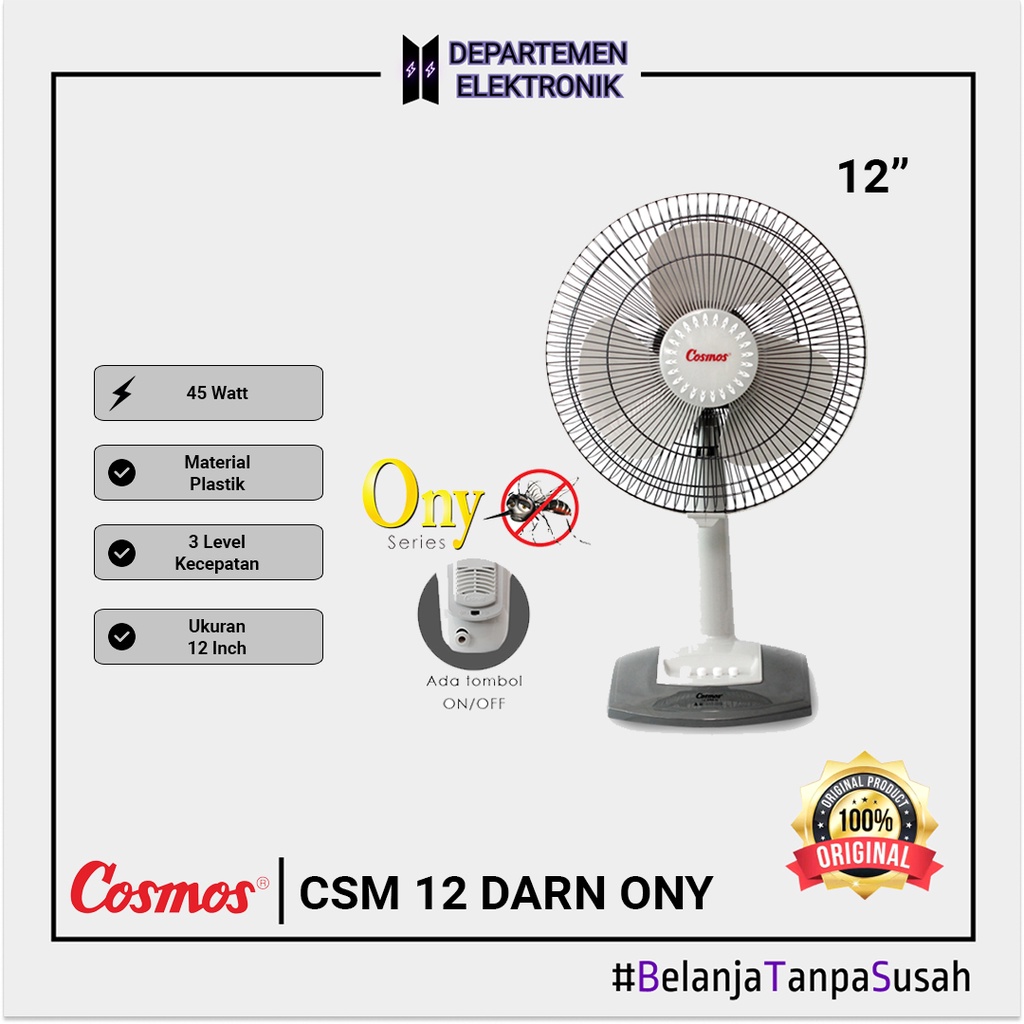 Jual COSMOS 12 DARN ONY KIPAS ANGIN / DESK FAN 12 IN / 12 DARN ONY ...