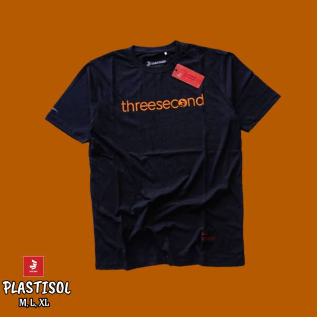 Jual Kaos cowok lengan pendek three second threesecond 3second | Shopee ...