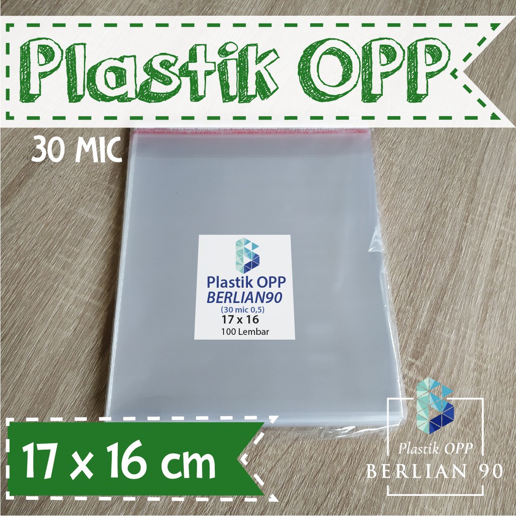 Jual 17 x 16 cm PLASTIK OPP TEBAL 30 Micron (0,5) ISI 100 PCS / PLASTIK ...