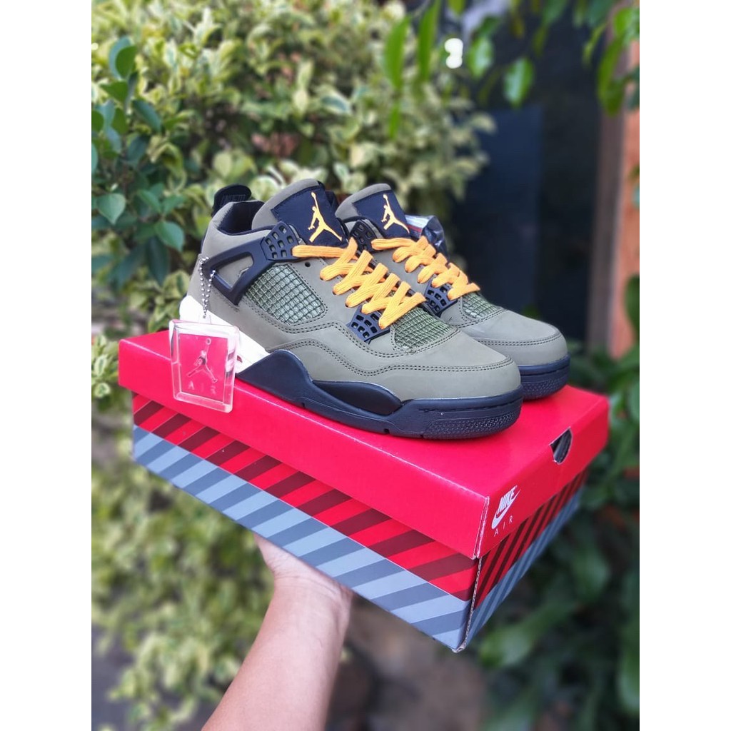 Jual Sepatu NIKE Air Jordan 4 RETRO UNDEFEATED OLIVE Green Premium ...