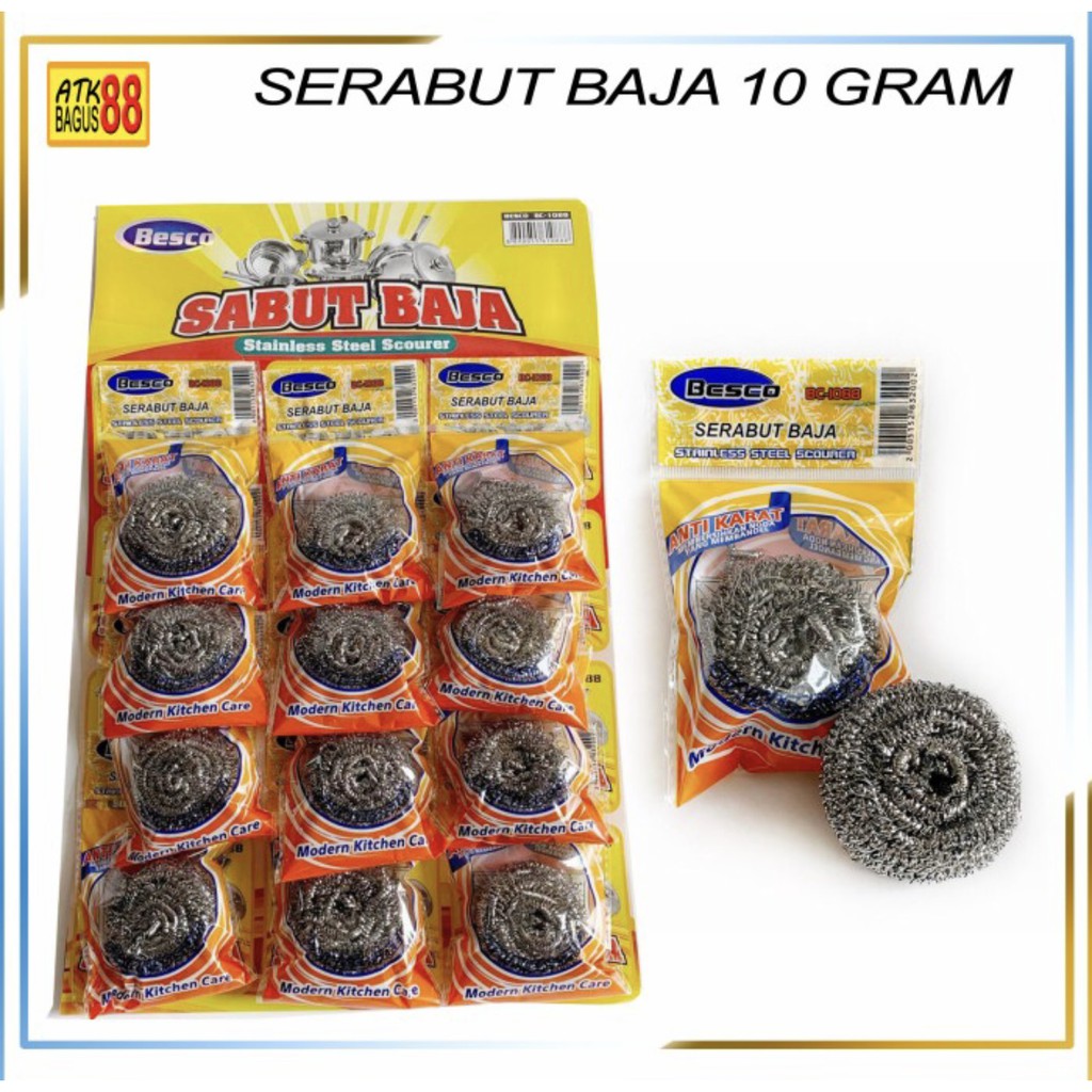 Jual 12 PCS SERABUT CUCI / GOSOK PANCI / STAINLESS STEEL SCOURER - 10 ...