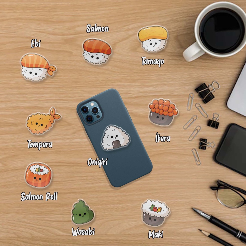 Jual [POPSOCKET] Griptok kaca akrilik 2d sushi ebi salmon tamago ...