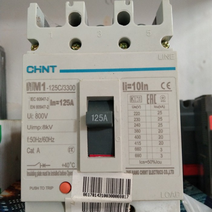 Jual MCCB CHINT 3P 125A UI:800V UIMP:8KV | Shopee Indonesia