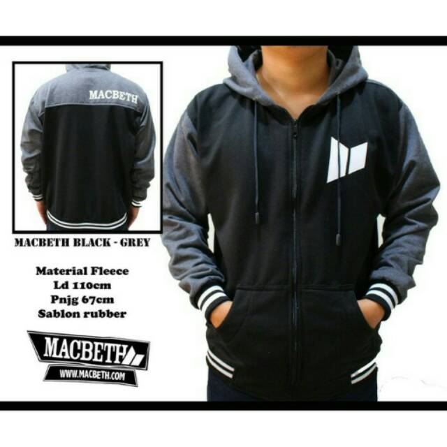 Jual Jaket/Sweater MACBETH black grey | Shopee Indonesia