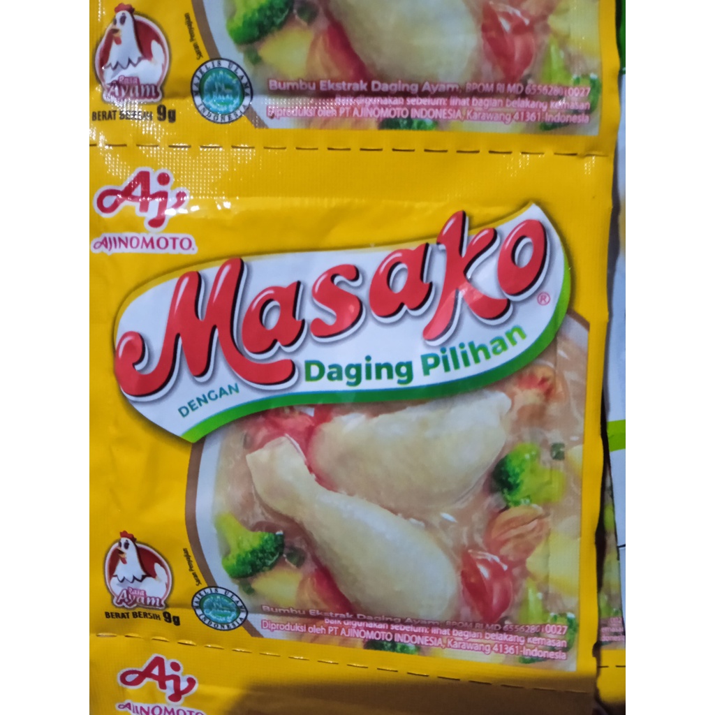 Jual Masako Bumbu Kaldu Penyedap Rasa Ayam Kemasan 9 Gram X 1 Sachet