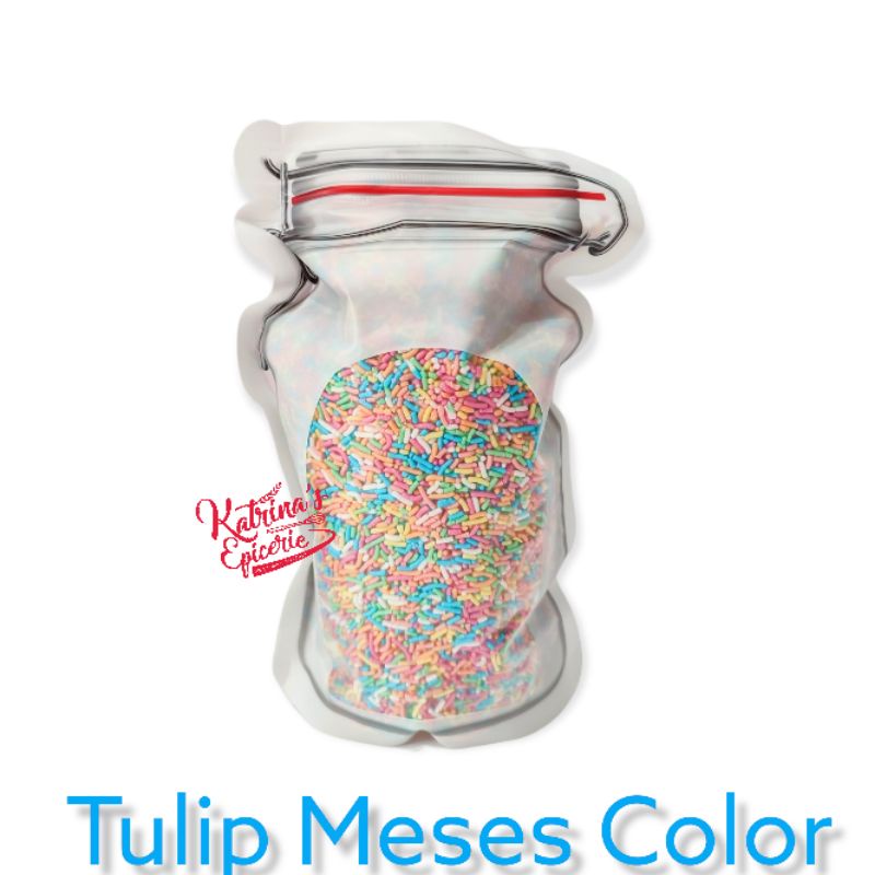 Jual Tulip Meses Rainbow 250 Gram Sprinkle warna Warni | Shopee Indonesia