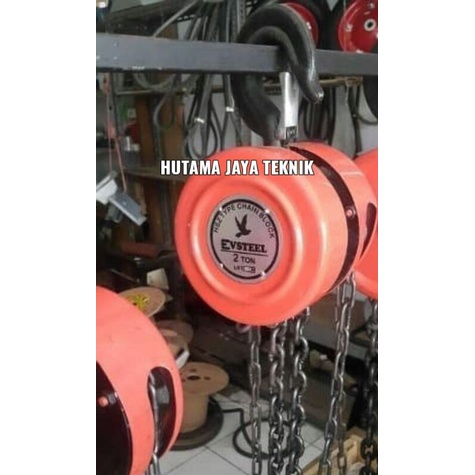 Jual Chain Block Blok Katrol Takel Derek Evsteel 2 ton 2T 5 Meter 5M ...