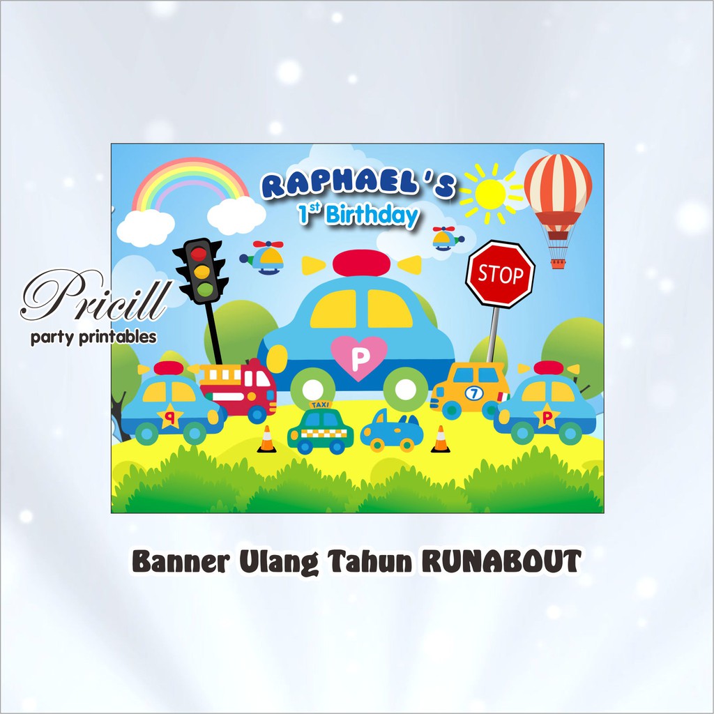 Jual Backdrop Banner Ultah RUNABOUT Berbagai Ukuran | Shopee Indonesia