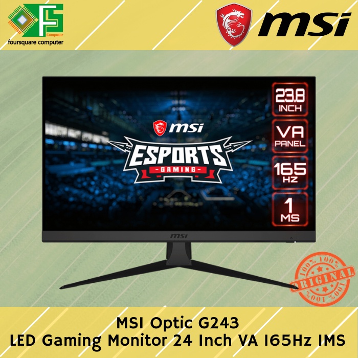 Jual MSI Optic G243 LED Gaming Monitor 24 Inch Flat VA Panel 165Hz 1Ms ...