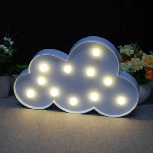 Jual Lampu Led bentuk awan Cloud Lamp marquee dekorasi lampu hias ...