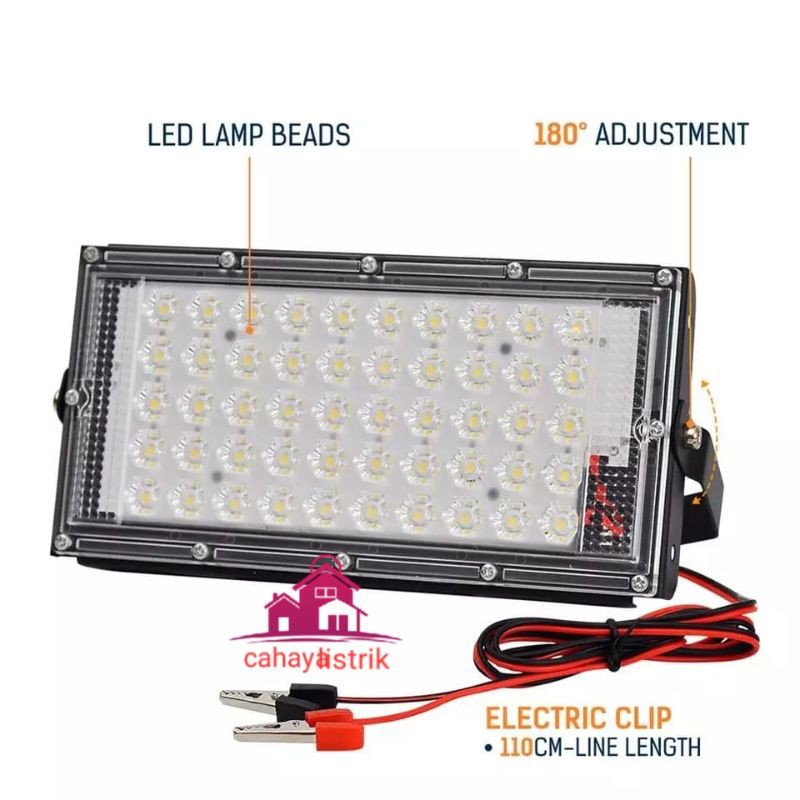 Jual LAMPU LED SOROT KAP BIG POWER FLOODLIGHT DC 12V 50W PUTIH | Shopee Indonesia
