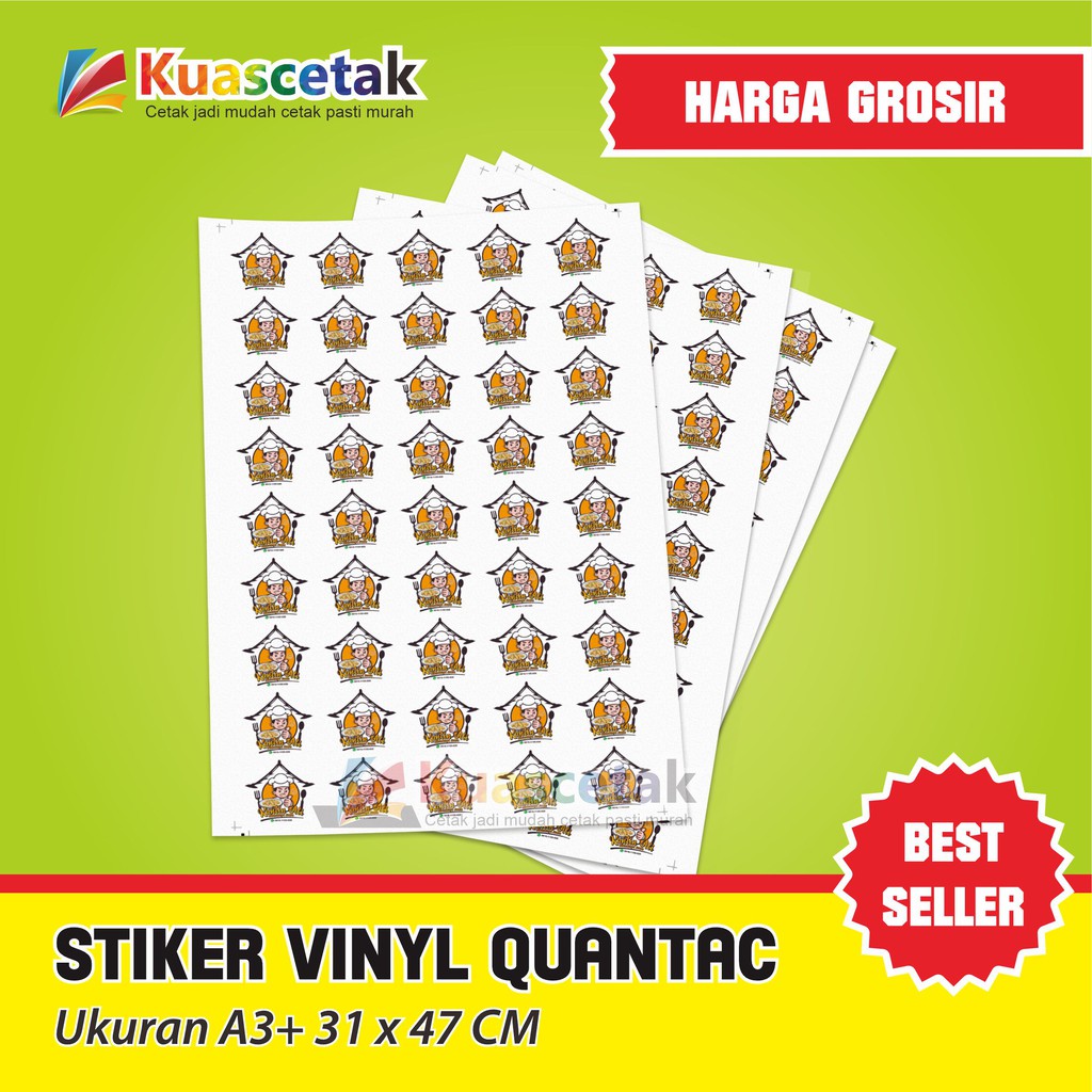 Jual CETAK STIKER VINYL QUANTAC + CUTTING A3+ HARGA GROSIR | Shopee ...