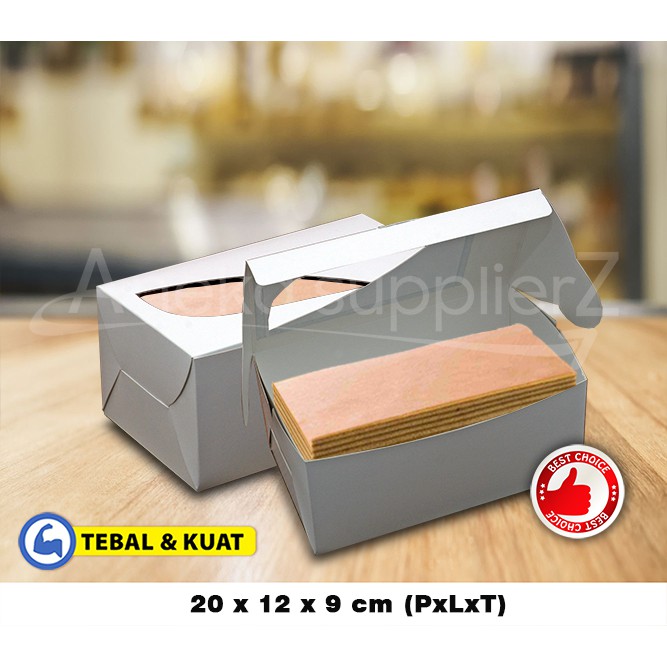 Jual Box Kue - Cake Box - Dus Kue - Kotak Kue mika| 20x12x9 cm - PUTIH ...