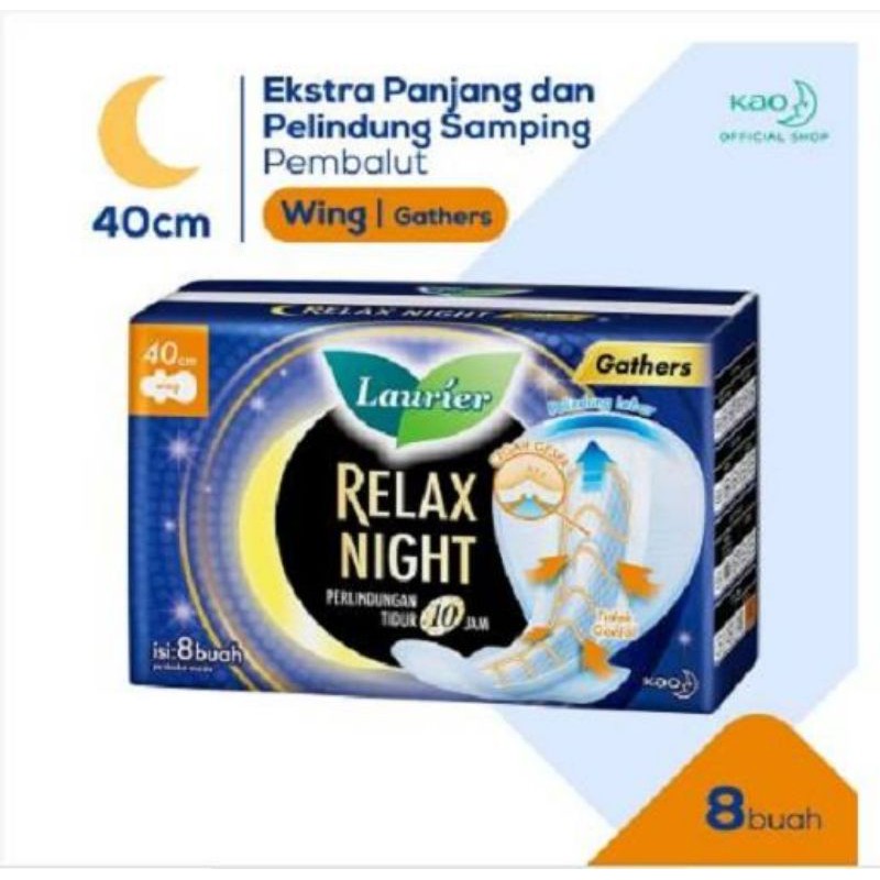 Jual Laurier Relax Night With Gathers 40 cm 8 s | Shopee Indonesia
