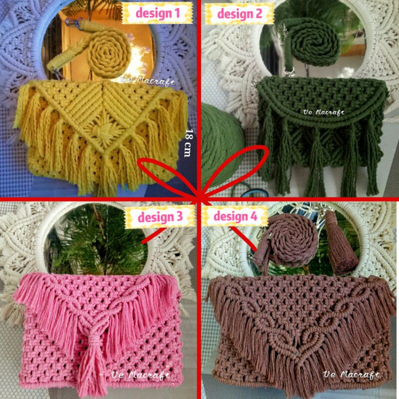 Jual Tas Makrame || Tas boho || Tas selempang makrame || Macrame sling ...