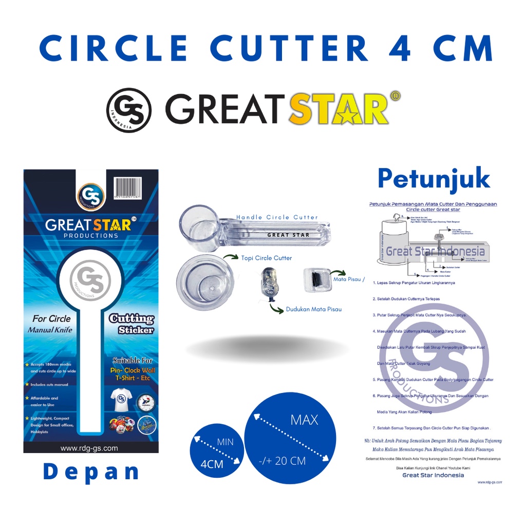Jual CIRCLE CUTTER Alat Potong BULAT 4 CM(PACKING)KECIL | Shopee Indonesia
