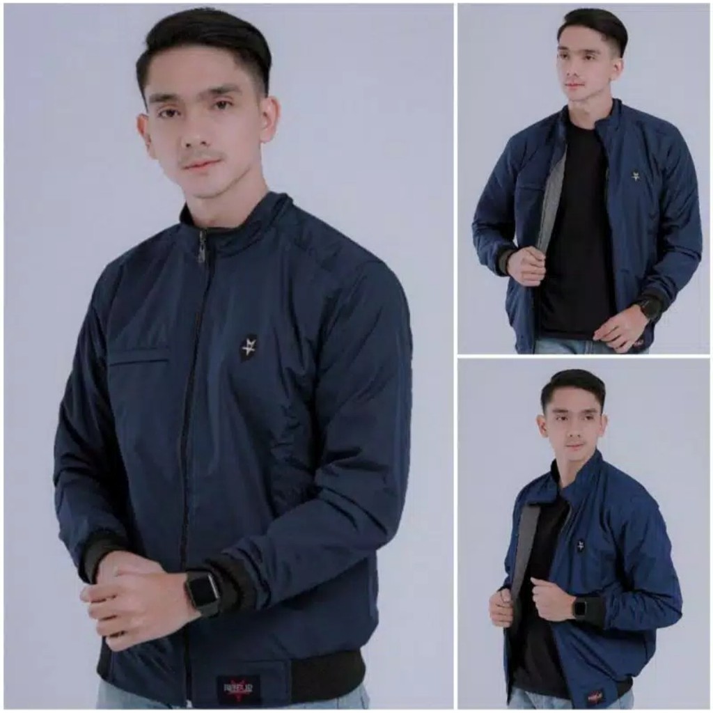 Jual Jaket Parasut Pria Anti Air Waterproof model Kerah Berkerah Bahan ...
