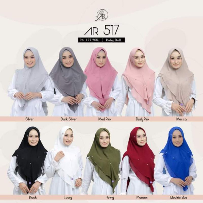 Jual Hijab AR 517 II Khimar best Seller Hijab Ar Rafi | Shopee Indonesia