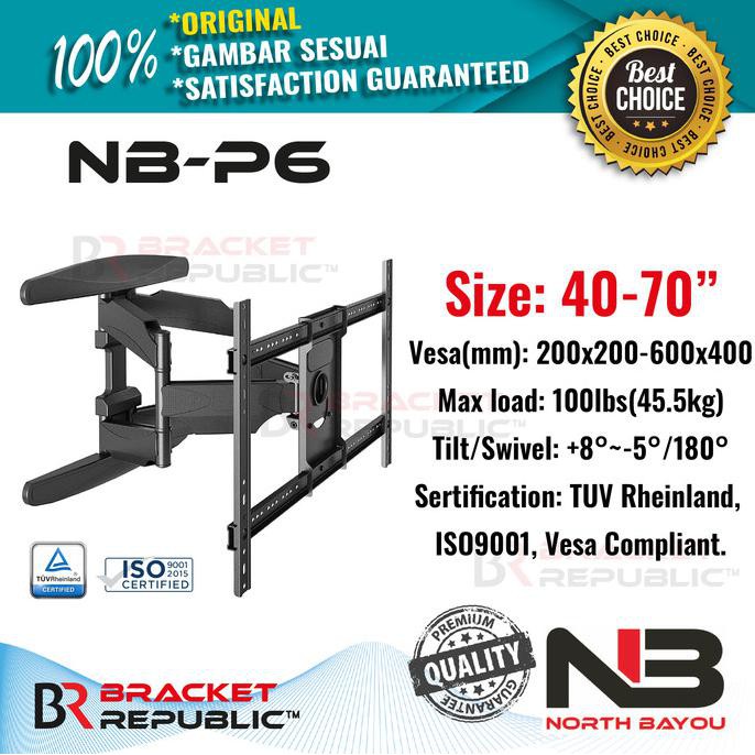 Jual Bracket Tv Swivel North Bayou Nb P6 40-70 Inch Hiraarki | Shopee ...