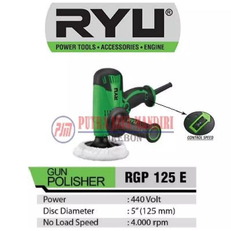 Jual Tekiro Ryu Polisher Mesin Poles Body Mobil Motor 5 Inch With Control Speed RGP 125 Ryu ...