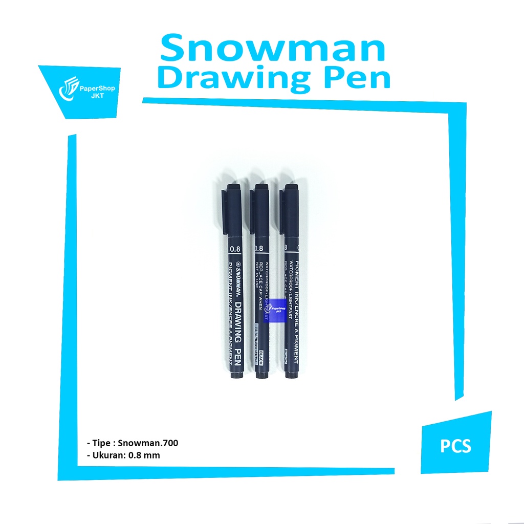 Jual SNOWMAN - Drawing Pen 700 Hitam 0.8 - Pcs | Shopee Indonesia