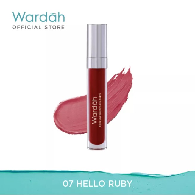 Jual Wardah Exclusive Matte Lip Cream 07 Hello Ruby 4 g | Shopee Indonesia
